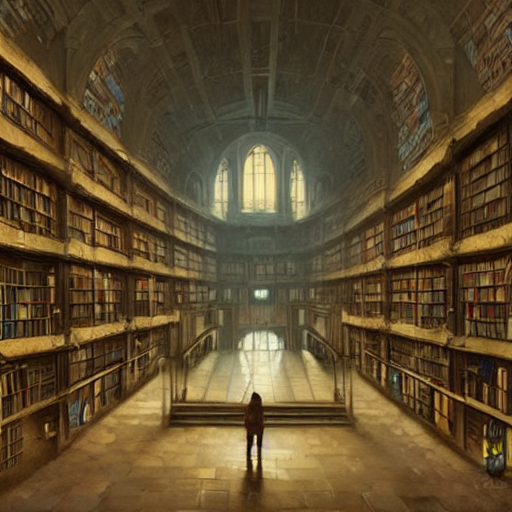KREA AI - world's oldest library, concept art, style of Greg...
