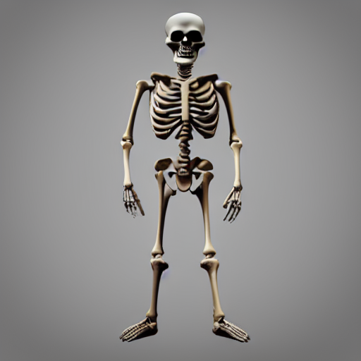 KREA AI - skeleton emoji 3d render blender unreal engine z b...