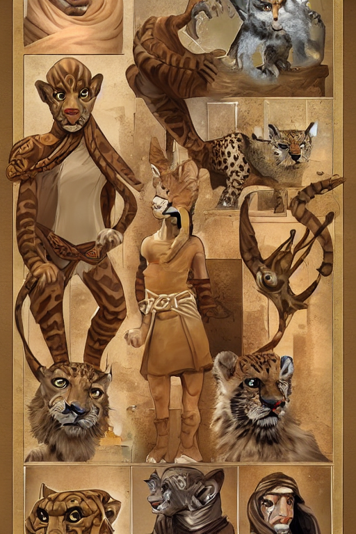 KREA AI - Humanoid Cheetah, Animal face, D&D, Tabaxi Monk, P...