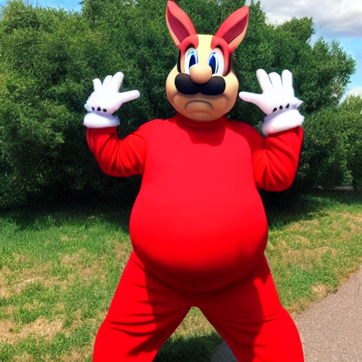 KREA AI - big chungus in real life dressed like mario, super...