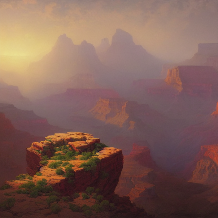 KREA AI - a beautiful painting of a grand canyon by ivan aiv...
