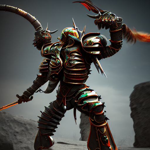 KREA AI - warrior with metal scorpion themed armour, highly ...