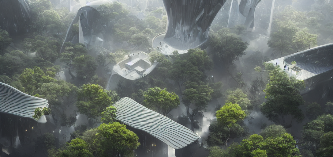 KREA AI - highly detailed futuristic temple architecture by ...