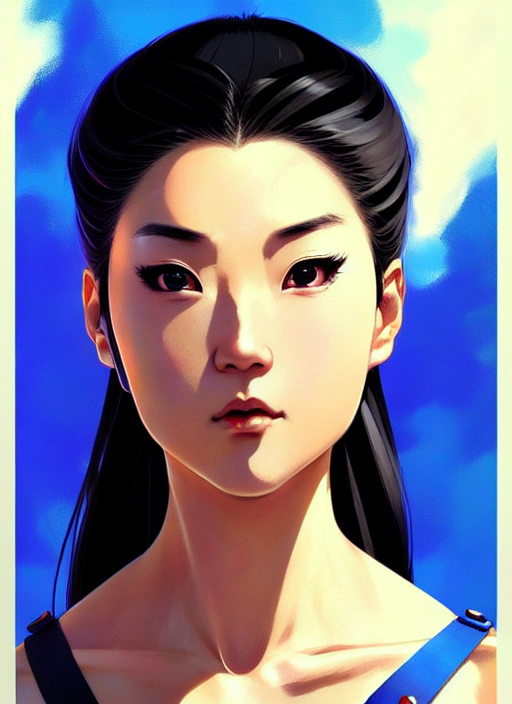 KREA AI - a comic portrait of chun - li, fine - face, realis...