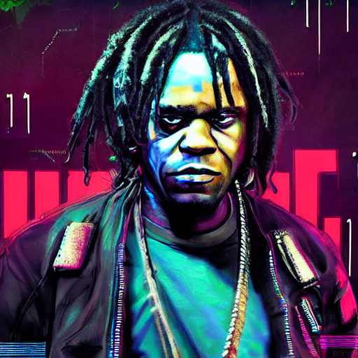 KREA AI - chief keef in cyberpunk style digital art very det...