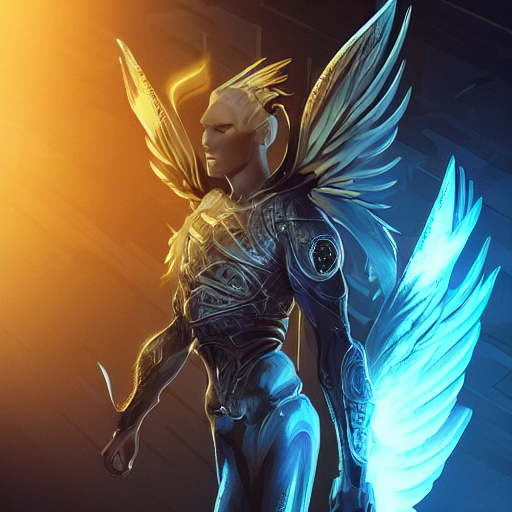 KREA AI - “Futuristic Lucifer with lighty wings by master pi...