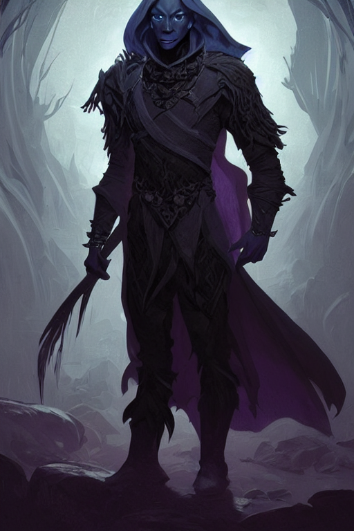 KREA AI - a handsome drow wizard standing in the underdark h...