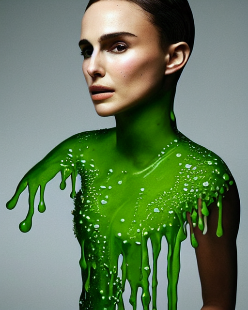 KREA AI - nathalie portman wearing a risque outfit made from...