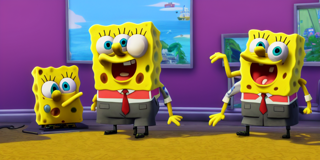 KREA AI - spongebob in sims 4. Octane render, 4k, 8k, unreal...
