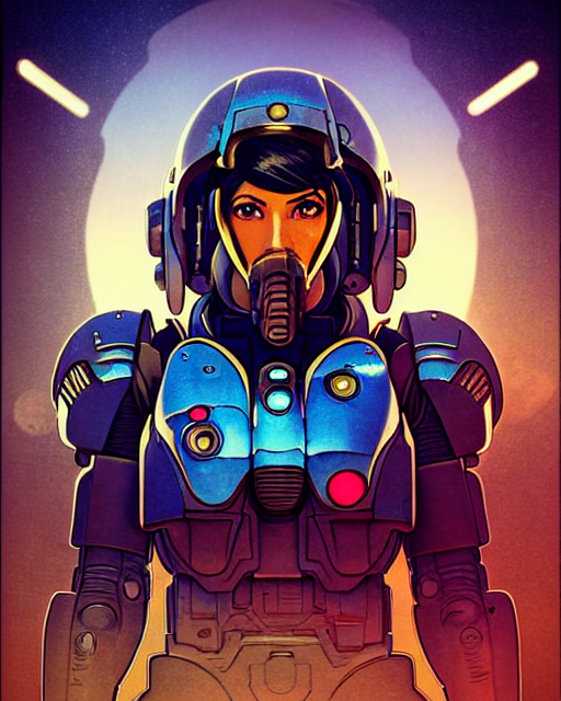 KREA AI - pharah from overwatch, battletech, see through gla...