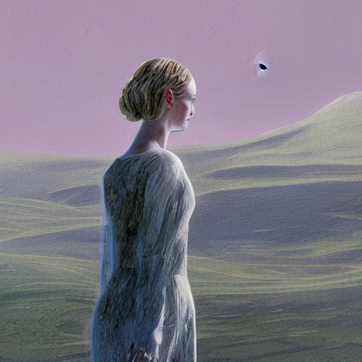 KREA AI - Elle Fanning in the painted world of space, head a...