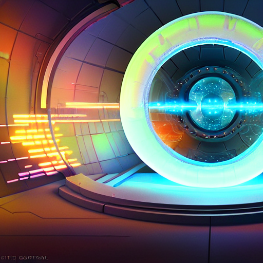 KREA AI - oil sci fi painting of time machine portal stargat...