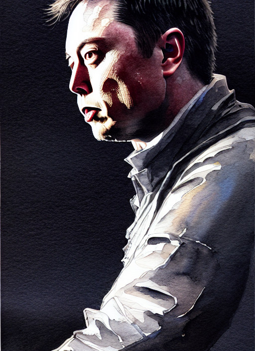 KREA AI - portrait, Elon Musk , watercolor, dramatic lightin... KREA AI - portrait, Elon Musk , watercolor, dramatic lightin...