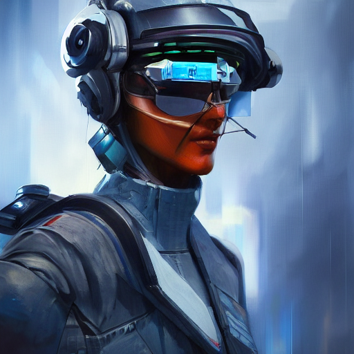 KREA AI - concept art of cyberpunk pilot fighter by jama jur...