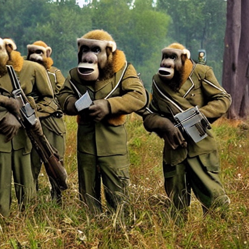 KREA AI - Soviet ape hybrid soldiers