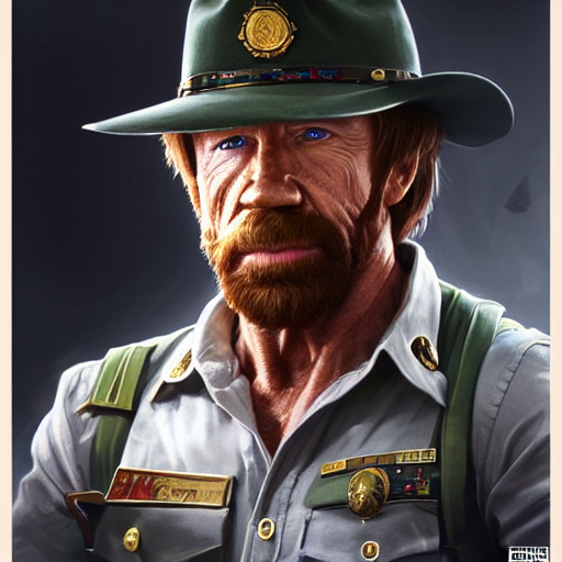 KREA AI - hyperrealistic portrait of chuck norris, highly de...