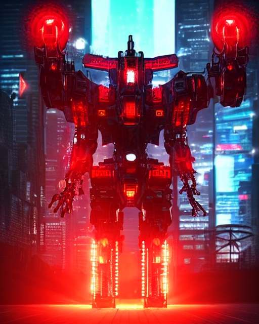 KREA AI - “ cyberpunk mecha bull with glowing red eyes, bull...