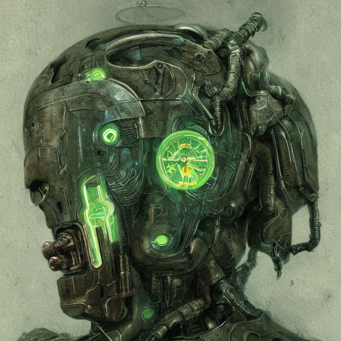 KREA AI - portrait of a green Ultron from Age of Ultron, clo...