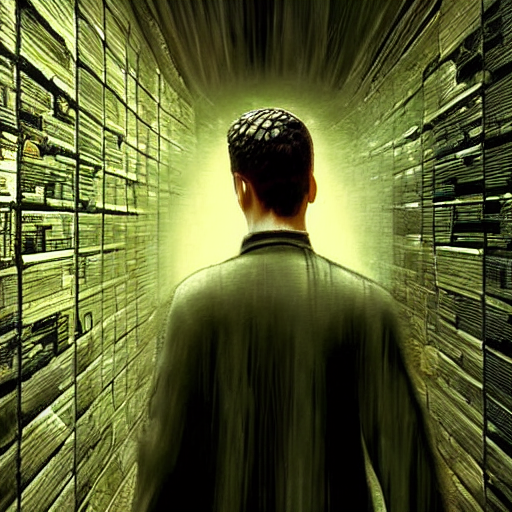 KREA AI - a man walking into the matrix, concept art, illust...