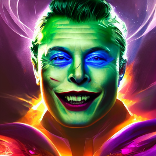 KREA AI - portrait of elon musk as the joker as a spellcaste... KREA AI - portrait of elon musk as the joker as a spellcaste...