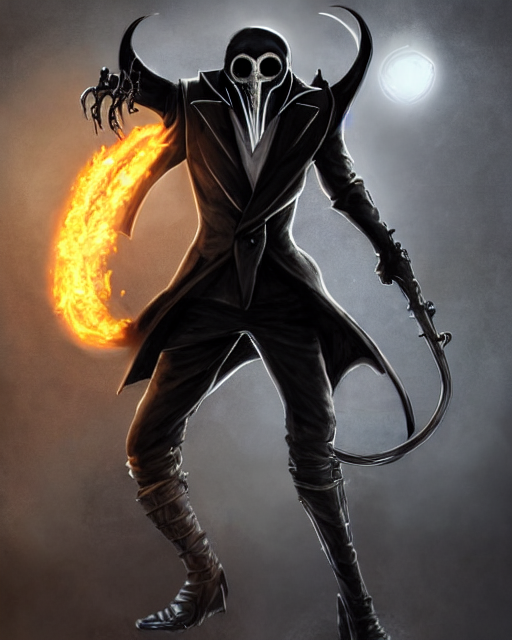 KREA AI - a plague doctor as ghost rider, warframe armor, ro...