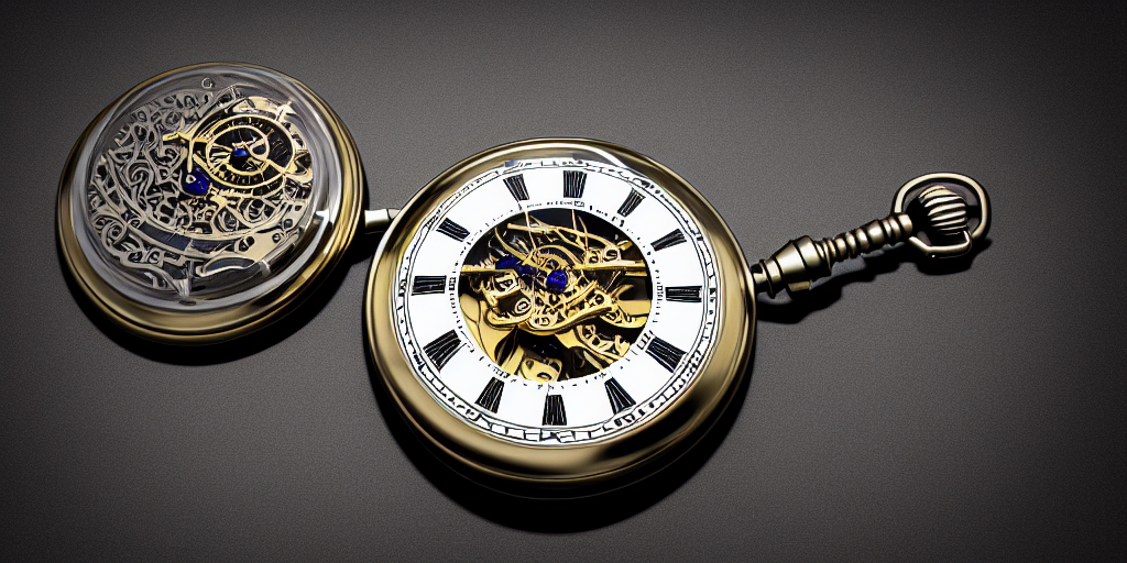 KREA AI - exploded view of a pocket watch, highly detailed i...