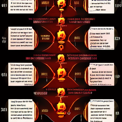 KREA AI - infographic, map of the seven levels of hell, epic...