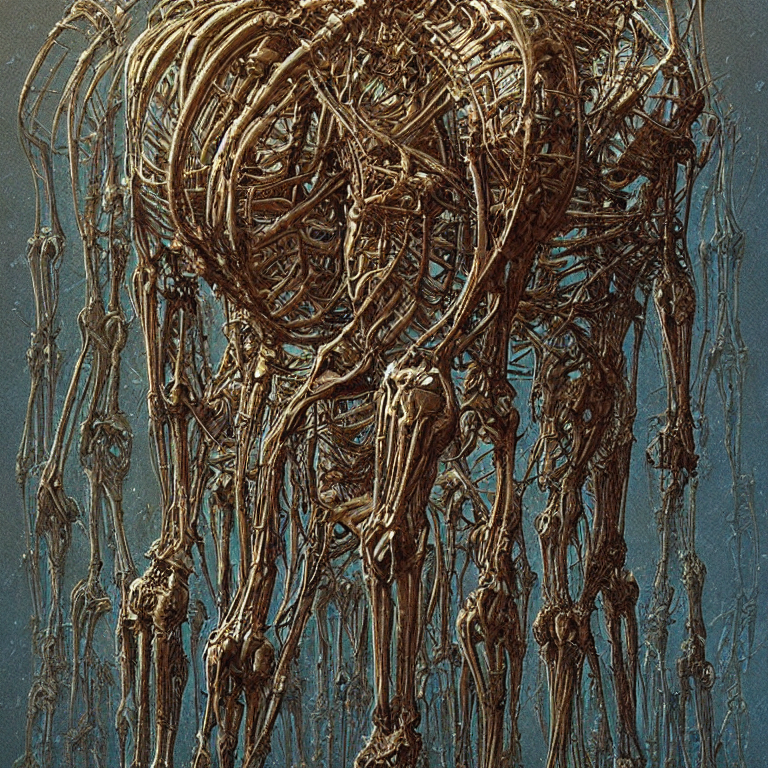Krea Ai Organic Cyborg Alien Skeleton Alien Centipede Plan