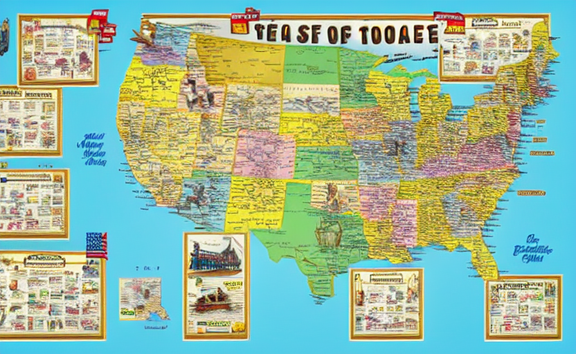 KREA AI - toilets of america map, map key, tourist map, broc...