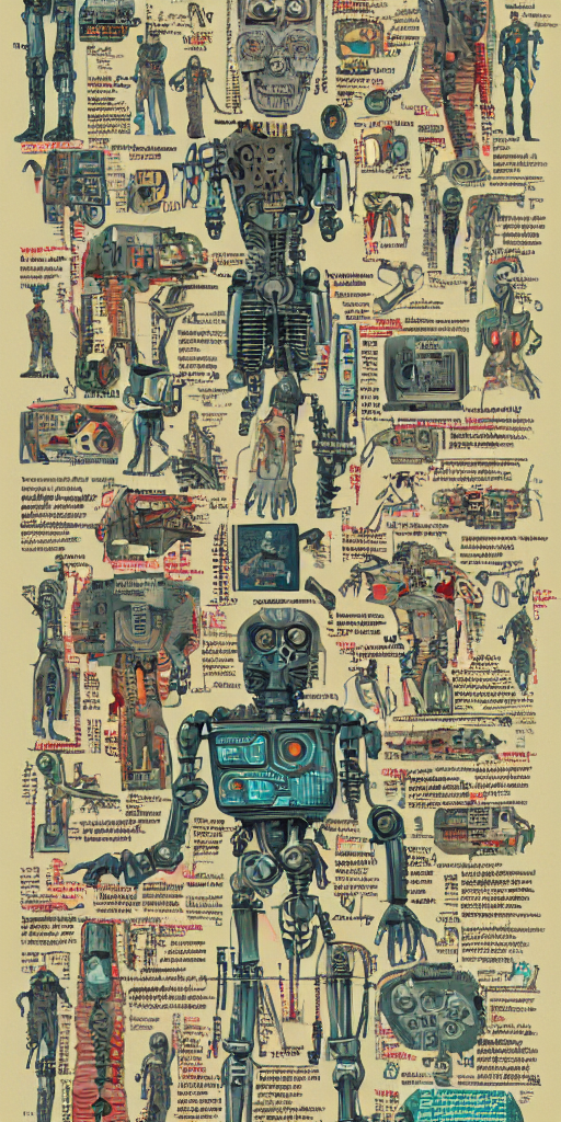 KREA AI - anatomy of the terminator, robot, cyborg, t100, di...