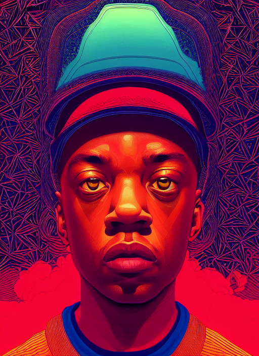 KREA AI - symmetry!! stunning portrait of wiley uk grime mc,...