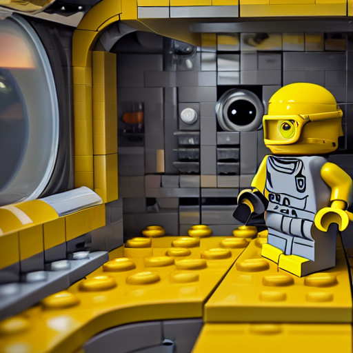 KREA AI - lego minion astronaut in the spaceship by goro fuj...