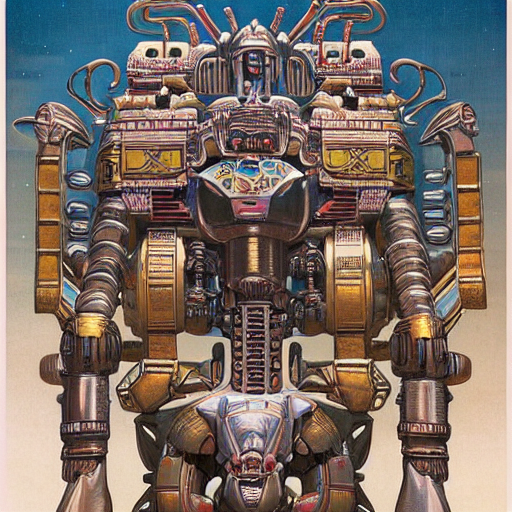 KREA AI - elaborate mayan art deco mecha by j. c. leyendecke...