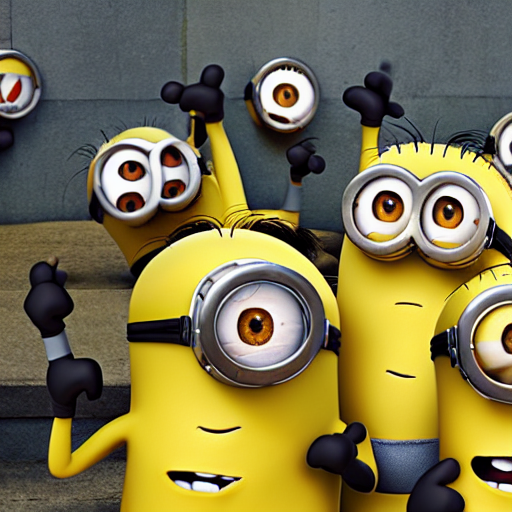 KREA AI - Minions celebrating, Photorealistic, Hyper detaile...