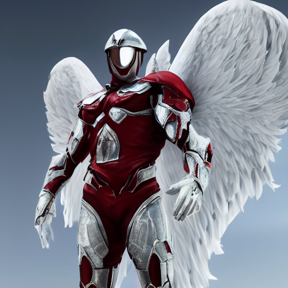 KREA AI - cinematic full body shot of a male angel flying, w...