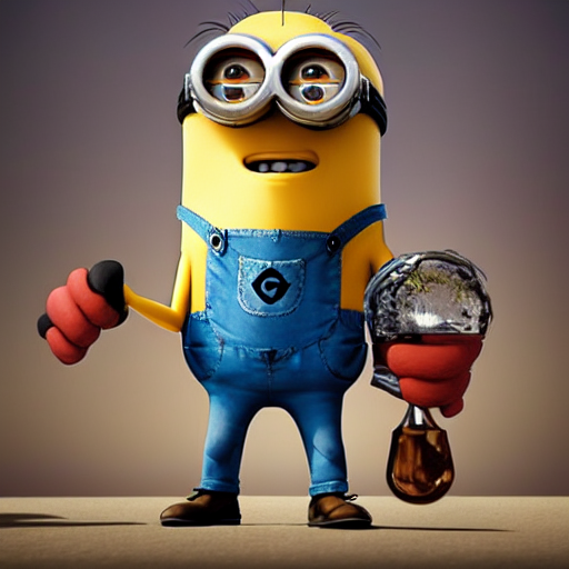 KREA AI - an epic painting minion, saluting with his arm, pr...