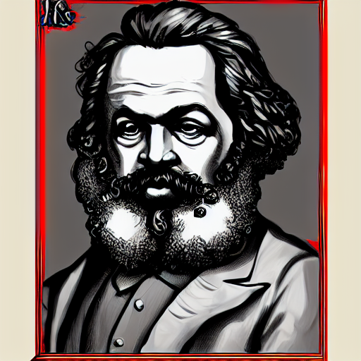 KREA AI - karl marx with a third eye tattoo, dungeons and dr...