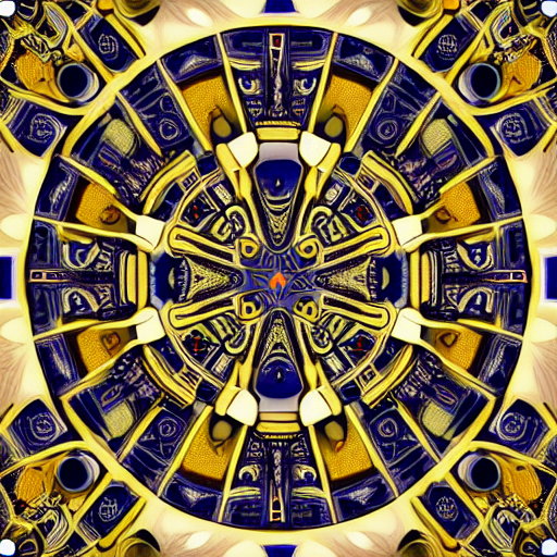 KREA AI - symmetrical mandala pattern of machine guns, shotg...