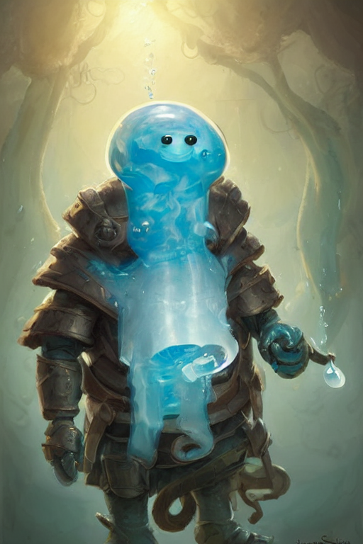KREA AI - cute anthropomorphic slime jelly knight wearing a ...
