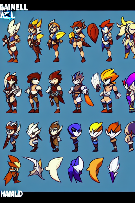 KREA AI - ( ( ( ( ( brawlhalla new characters spritesheet ) ...