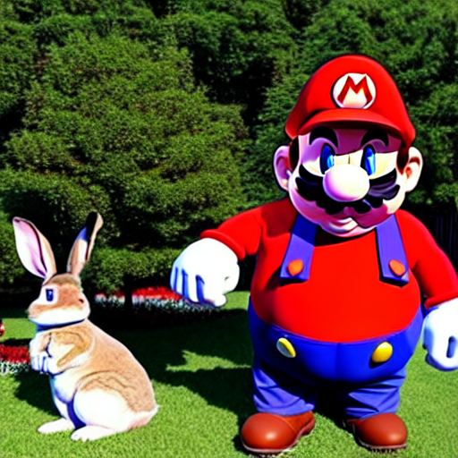 KREA AI - real life big chungus dressed like mario, super ma...