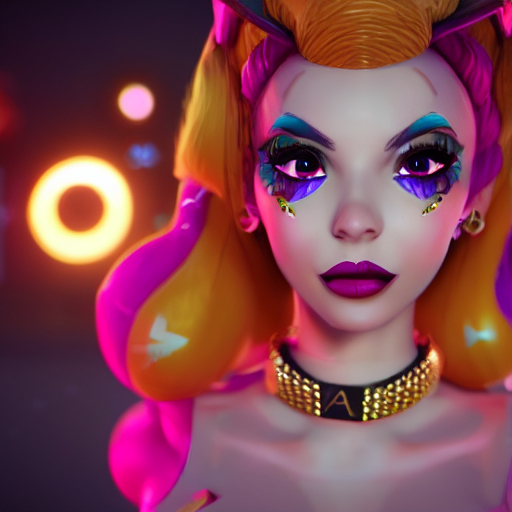 KREA AI - still of pretty Jinx (League of Legends) in KDA mu...