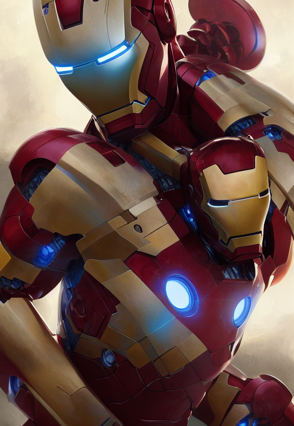 KREA AI - iron man portrait, highly detailed, science fictio...