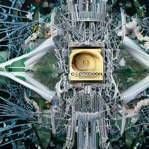 KREA AI - sci-fi motherboard structure with fern leaves form...